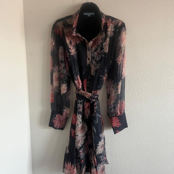 ANTONIO MELANI | Dresses | Antonio Melani Floral Midi Dress Black And ...
